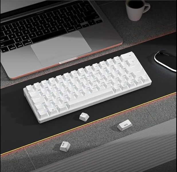 ZiFriend KA6406 Red Optical Switch 60% Keyboard – Solid White