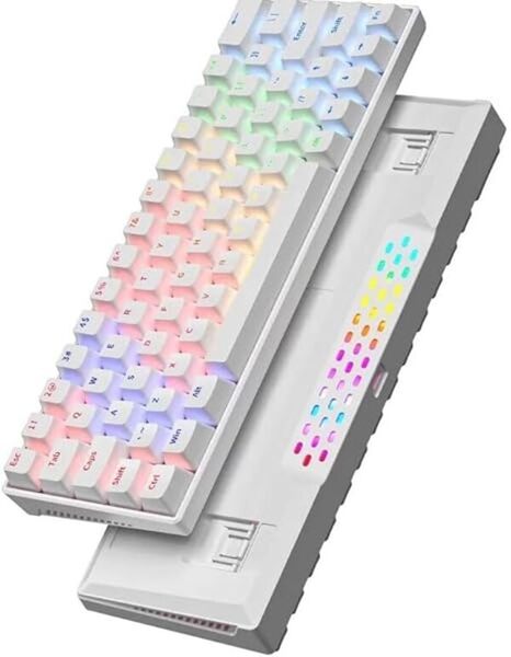 ZiFriend KA6406 Red Optical Switch 60% Keyboard – Solid White
